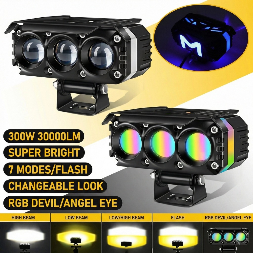 Jual MOKETA RGB Lampu Tembak Laser LED SQL 3 Mata Plus Devil dan Senja ...