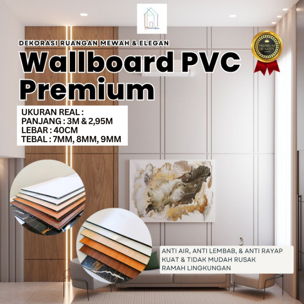 Jual PANEL WALLBOARD PVC PREMIUM 40CMX7MMX3M | 40CMX8MMX3M LIST ...
