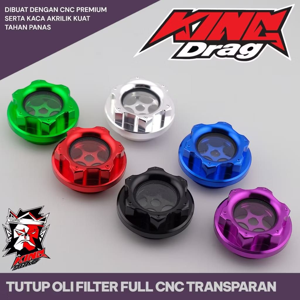Jual Tutup Filter Oli KINGDRAG Full CNC Transparan Honda Beat Scoopy ...