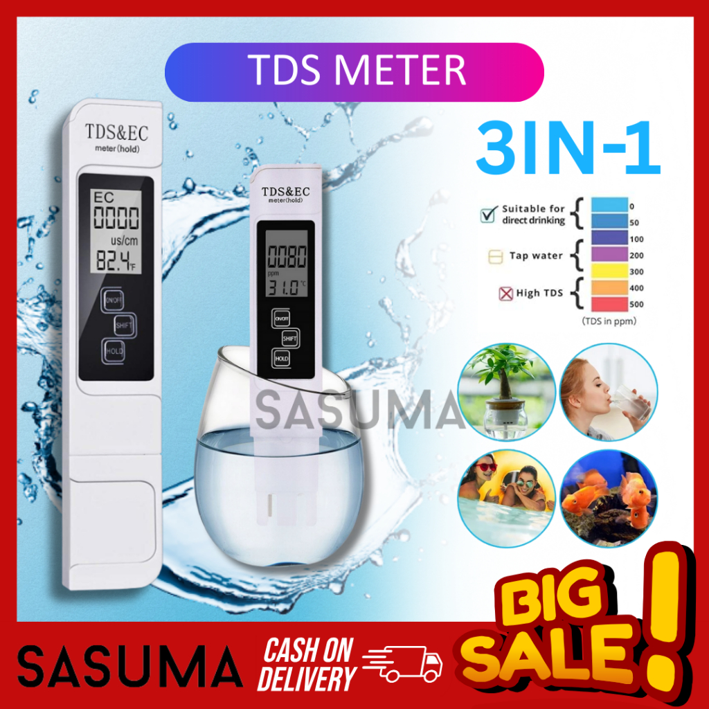 Jual SASUMA TDS EC Meter PH Digital Alat Ukur Kadar Air Hidroponik PPM ...