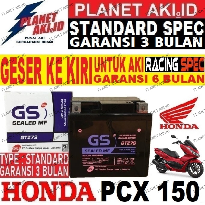 Jual Aki Motor Honda PCX 150 GTZ7S Accu Kering MF | Shopee Indonesia