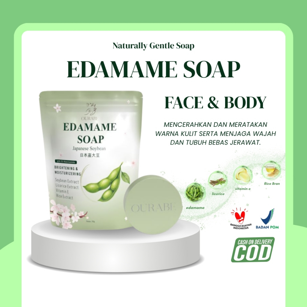 Jual Ourabe Japanese Soybean Soap - Sabun Susu Edamame Jepang Pertama ...
