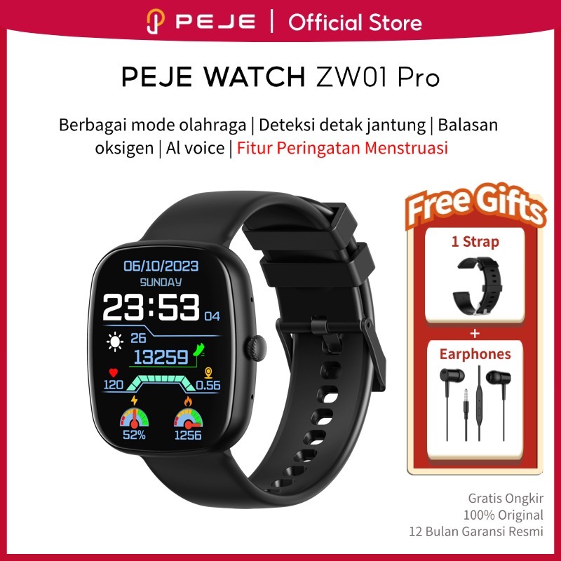 Jual PEJE Smartwatch Wanita ZW01 Pro Lightweight Design Bluetooth Call ...