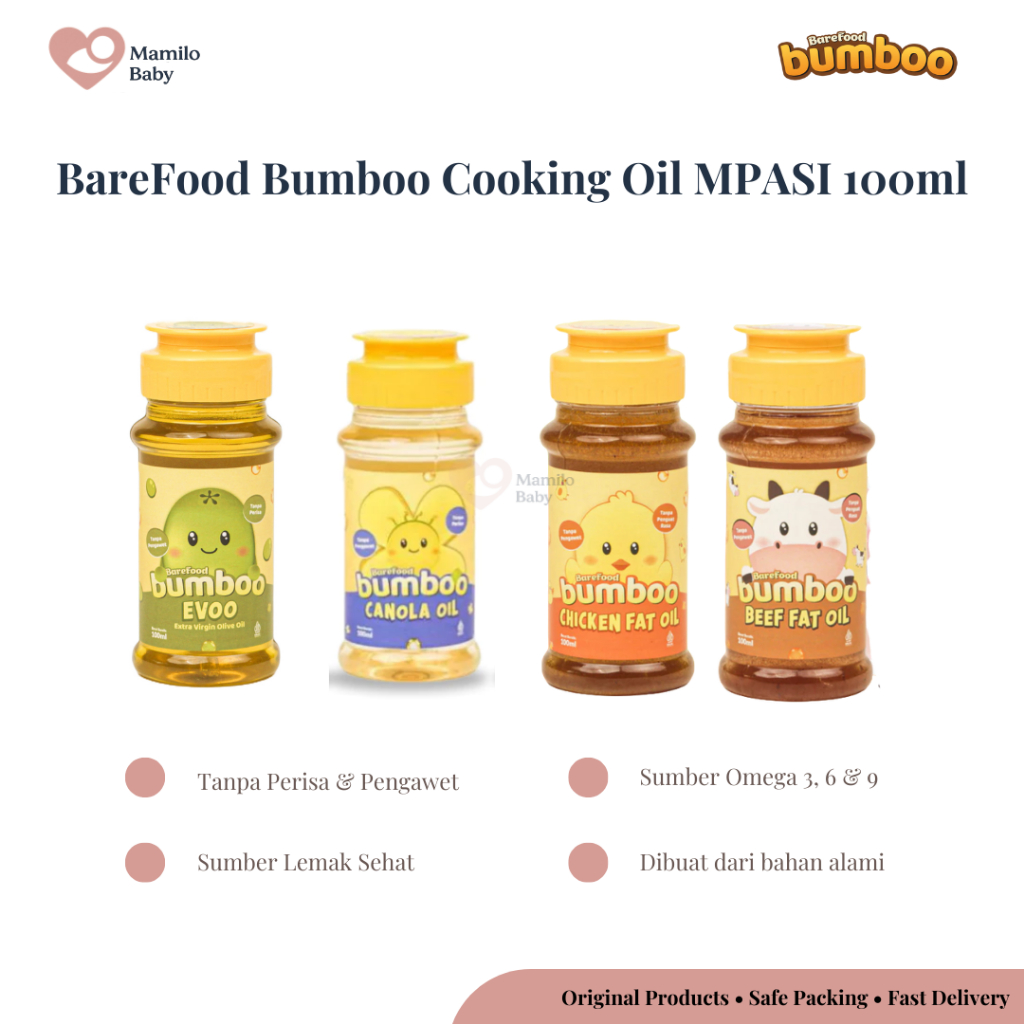 Jual BareFood Bumboo Cooking Oil MPASI 100ml – EVOO Olive Oil, Canola ...