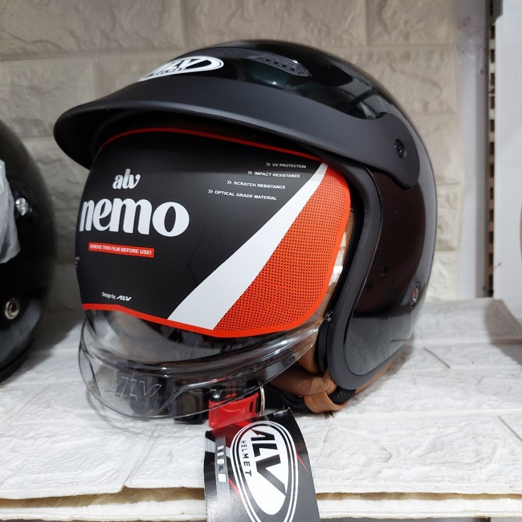 Jual Helm ALV Nemo Solid Black Glossy | Shopee Indonesia