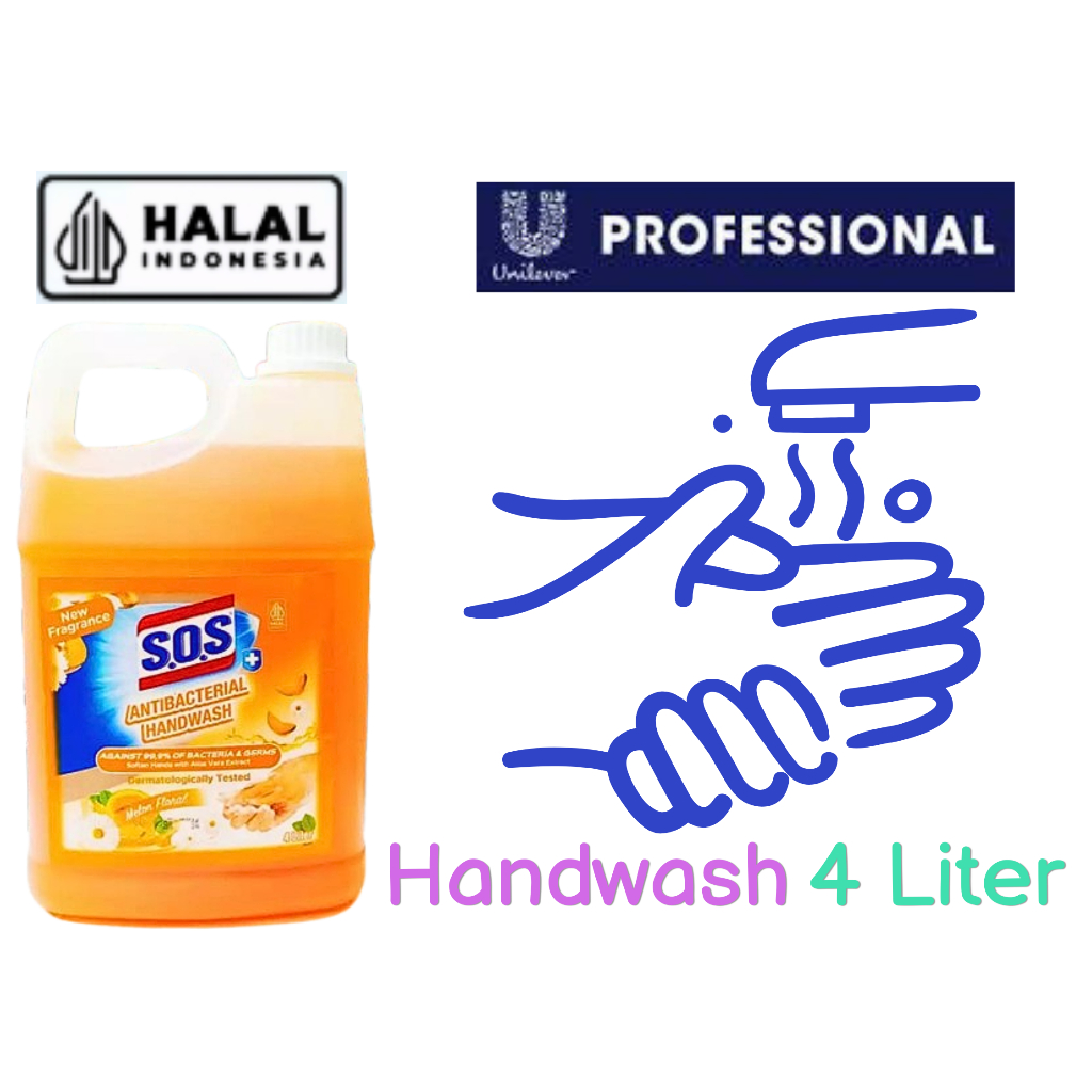 Jual SOS Hand Soap Sabun Cuci Tangan Hijau Melon 4 Liter | Shopee Indonesia