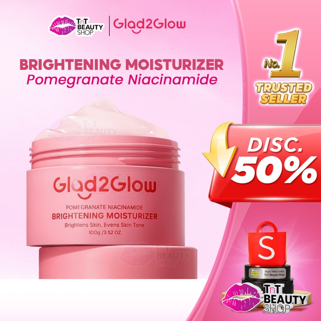 Jual Glad2Glow Pomegranate Niacinamide Brightening Moisturizer Delima ...