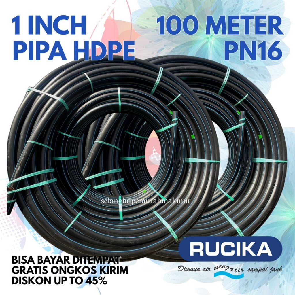 Jual Pipa HDPE 1 inch 32mm PN16 tebal 2,9mm Rucika Selang Air PDAM ...