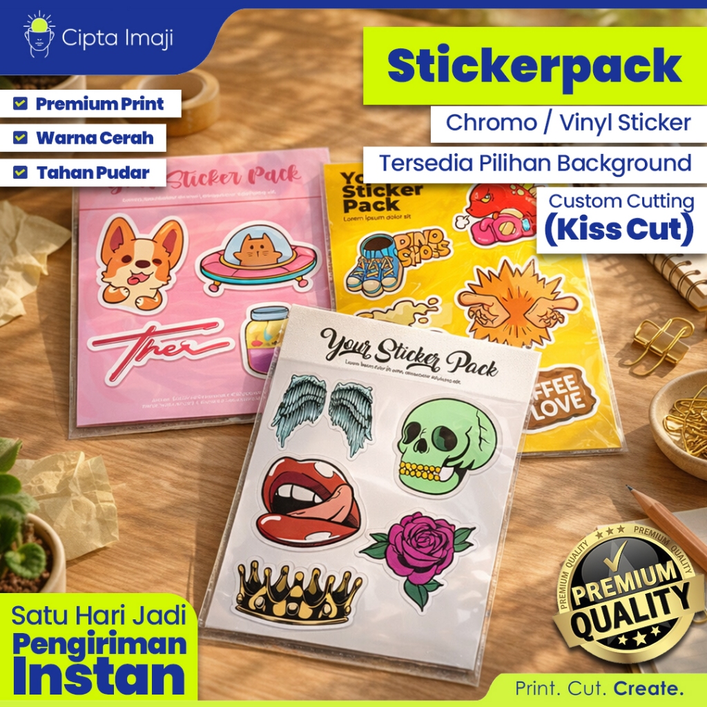 Jual Cetak Sticker Sheet Pack A5/A6 / Sticker Pack Custom Design ...