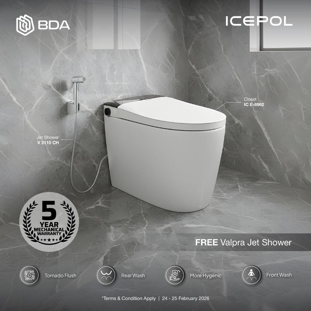 Jual Icepol Kloset Toilet WC Duduk Smart Closet One Piece Tornado Flush ...
