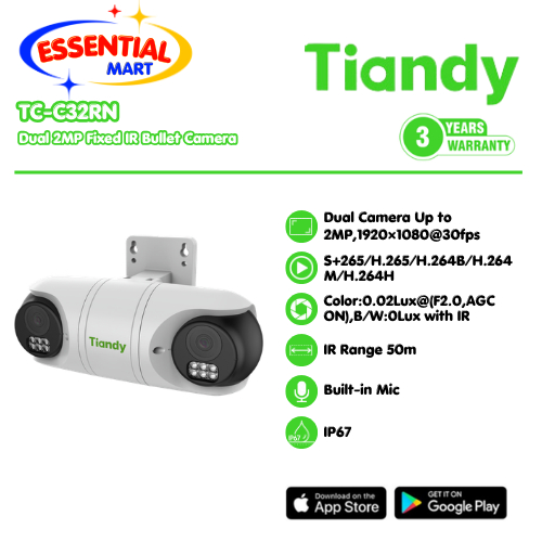 Jual Kamera CCTV IP Tiandy TC-C32RN 2MP Dual Lens Audio Outdoor ...
