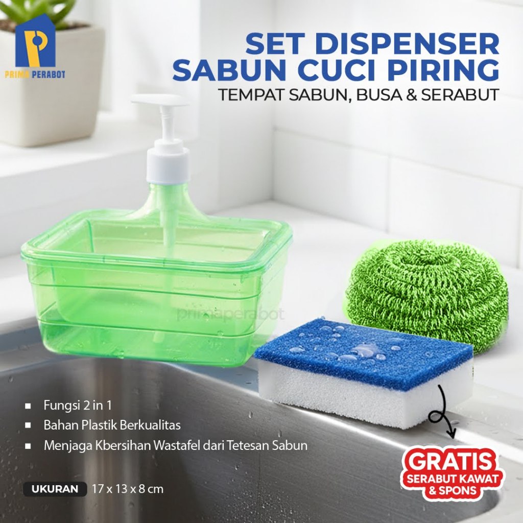 Jual Spons Busa Cuci Piring Gratis Serabut dan Tempat Sabun 2 in 1 ...
