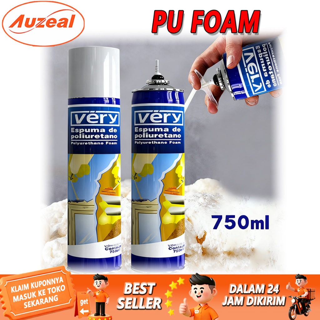 Jual Auzeal Polyurethane Foam PU Foam Spray 750ml/PU FOAM/Busa ...