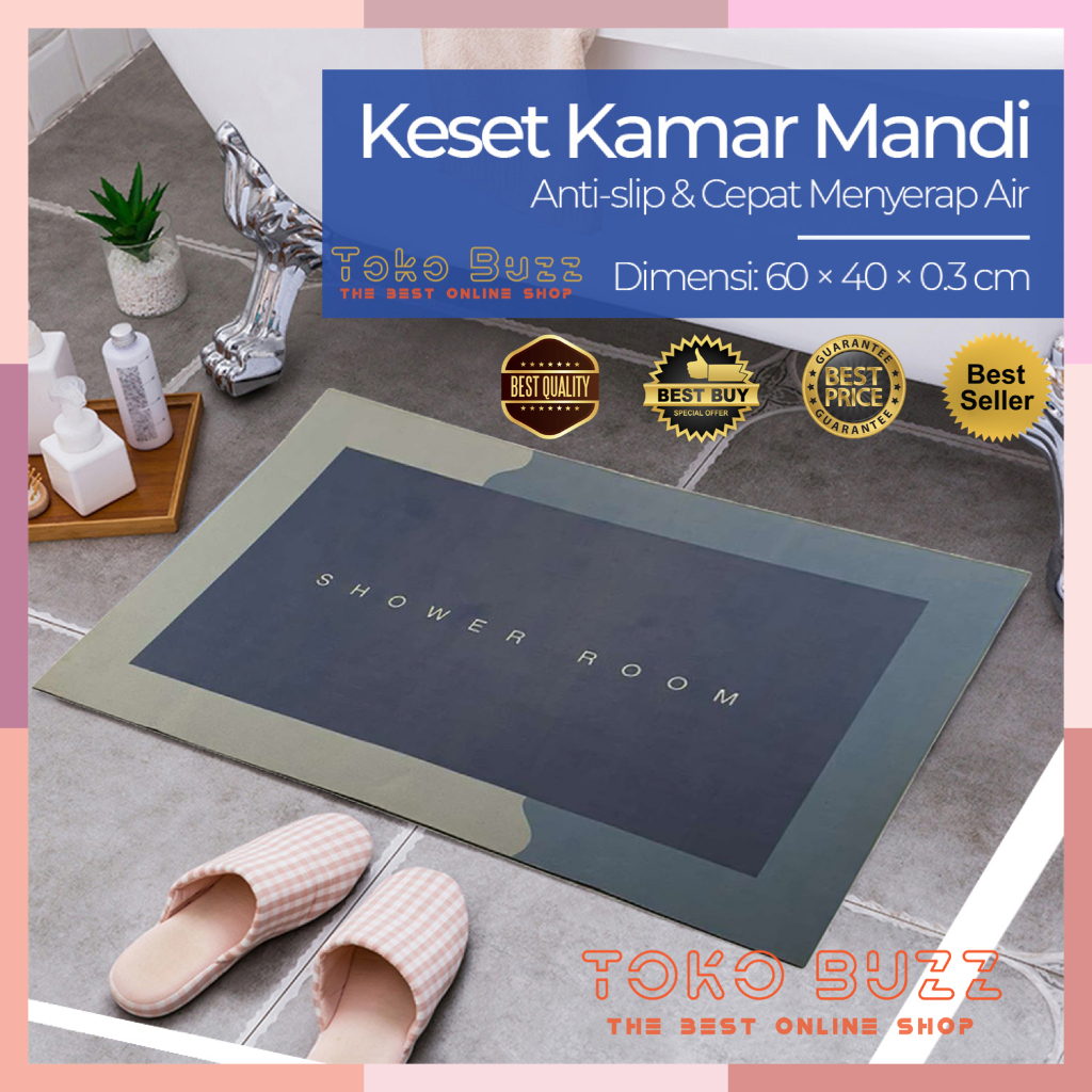 Jual KESET KAMAR MANDI DIATOMITE Anti Slip Serap Air Cepat Kering HIGH ...