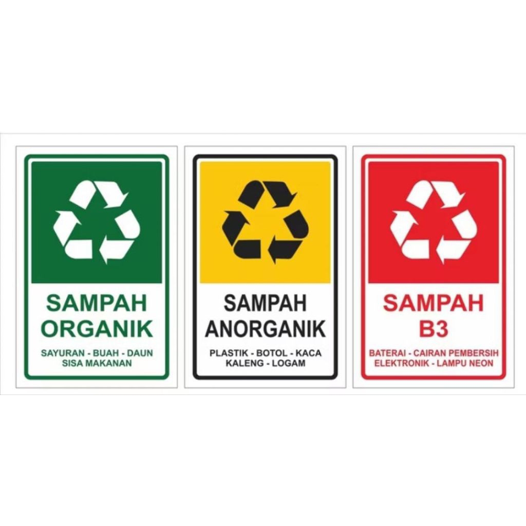 Jual Stiker Vinyl glossy sampah organik , sampah anorganik dan sampah ...
