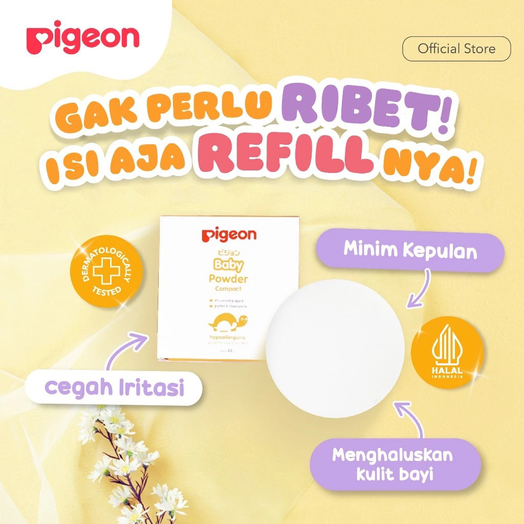 Jual PIGEON Baby Powder Compact Cake 45Gr & Refill | Baby Powder ...