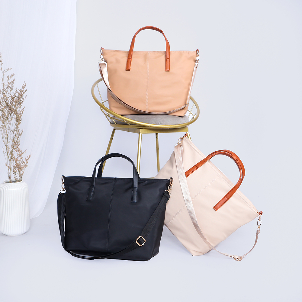 Jual KRUKURI- Tas Wanita Tote Bag Kekinian Kerja Nylon Resleting Sling ...