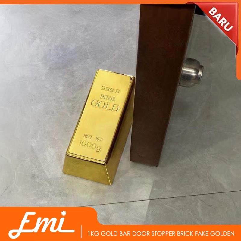 Jual Penahan Pintu Emas 1kg Gold Bar Door Stopper Brick Fake Golden ...