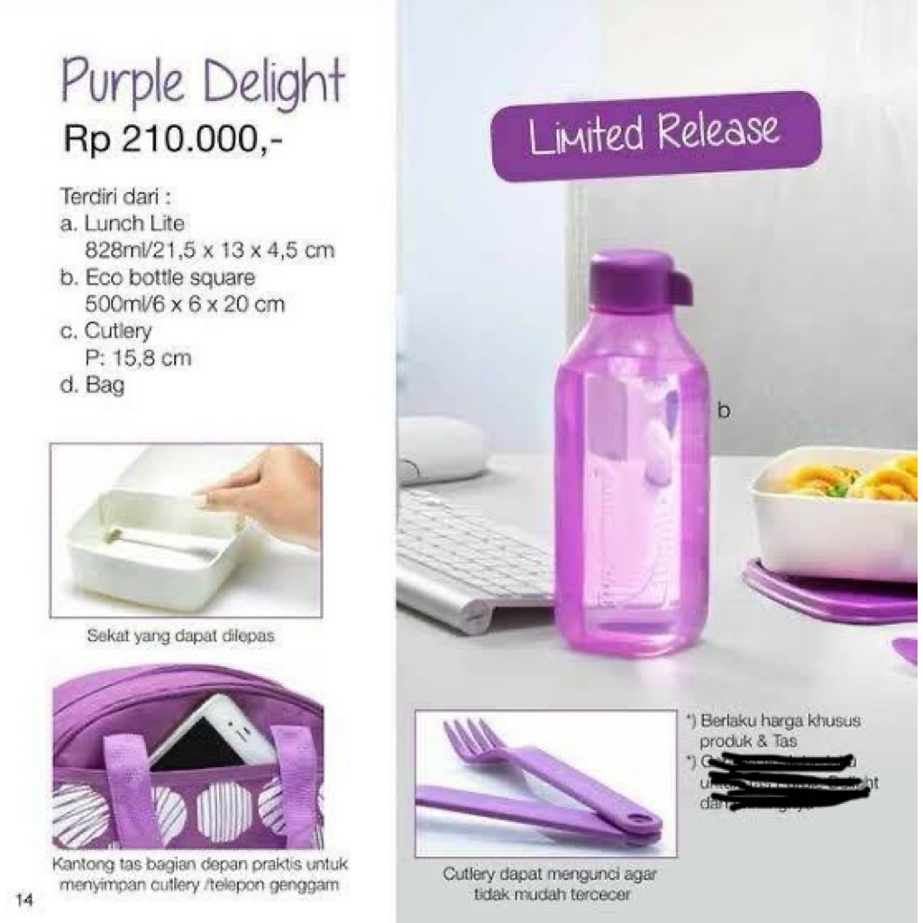 Jual 1 Set bekal purple delight Tupperware - Set bekal makan | Shopee ...