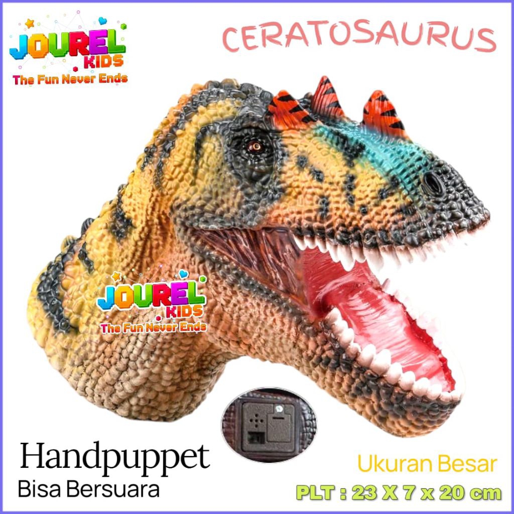Jual Mainan Hand Puppet Dinosaurus Ceratosaurus Ukuran Besar Bersuara ...