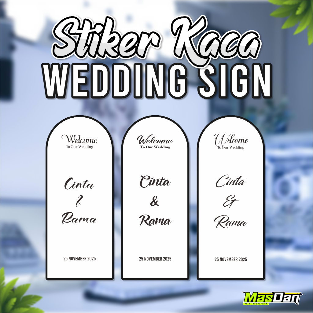 Jual Stiker Welcome Sign Kaca / Akrilik Tahan Air Custom || Stiker ...