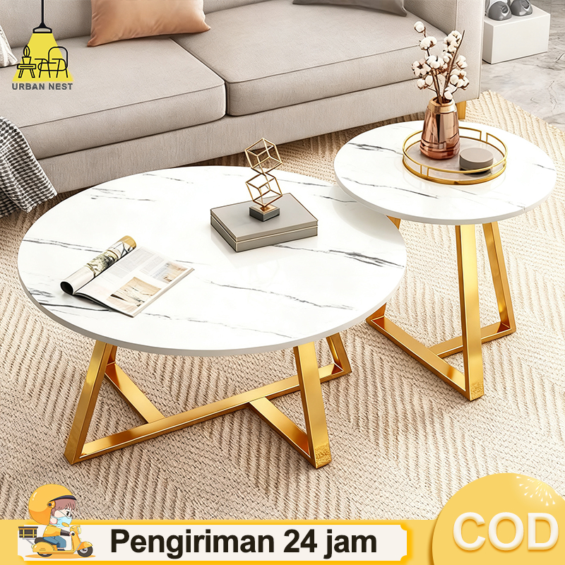 Jual COD Set Meja Kopi Set Meja Tamu Simple Kombinasi Meja Kopi Bulat ...