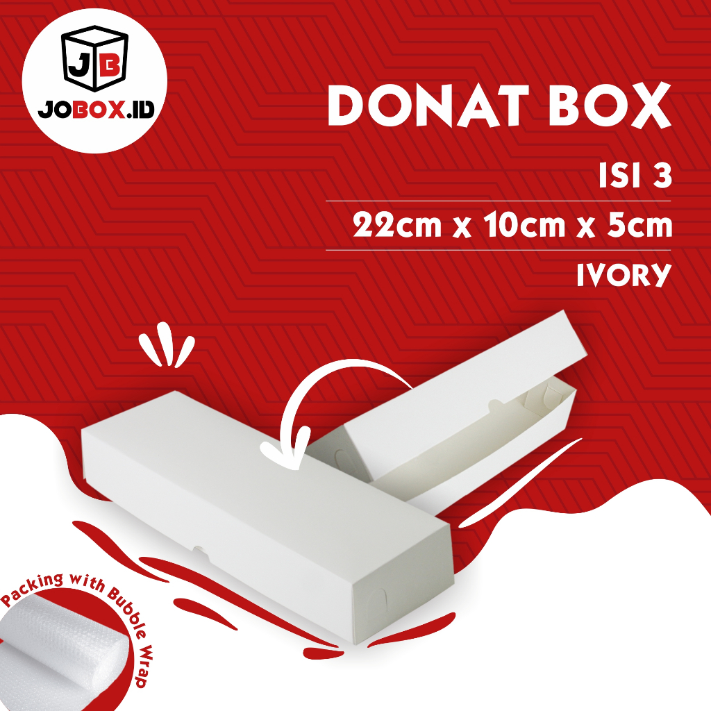 Jual Box Donat isi 3 Ivory 22x10x5 / Box Ivory / Dus Donat isi 3 ...