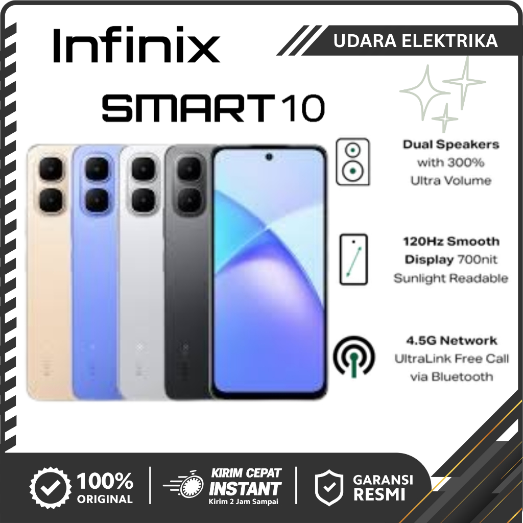 Jual Infinix Smart 10 4/128GB 4/64GB HP Infinix Terbaru 2025 6.67 inch ...
