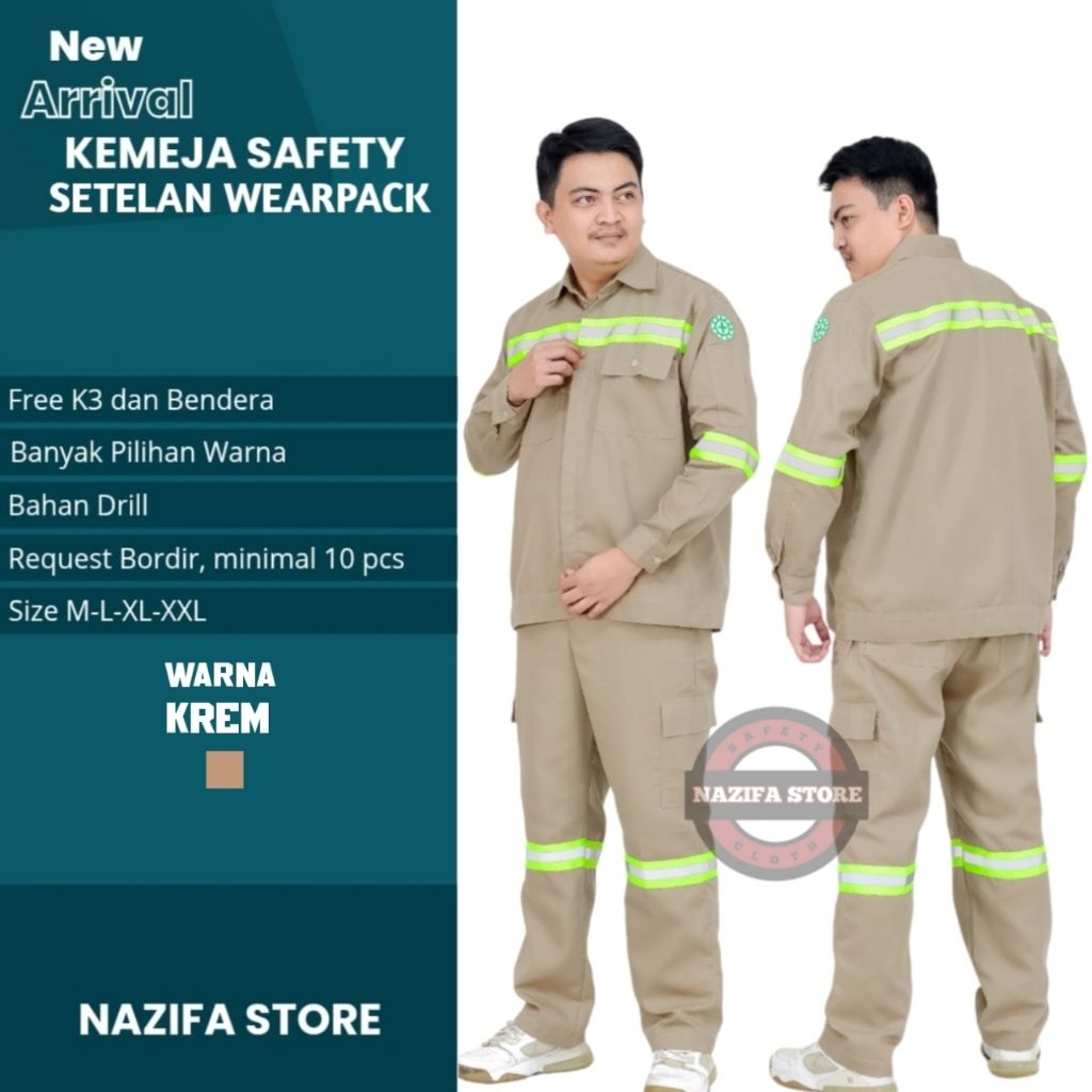 Jual setelan wearpack safety baju kerja lapangan proyek bengkel tambang ...