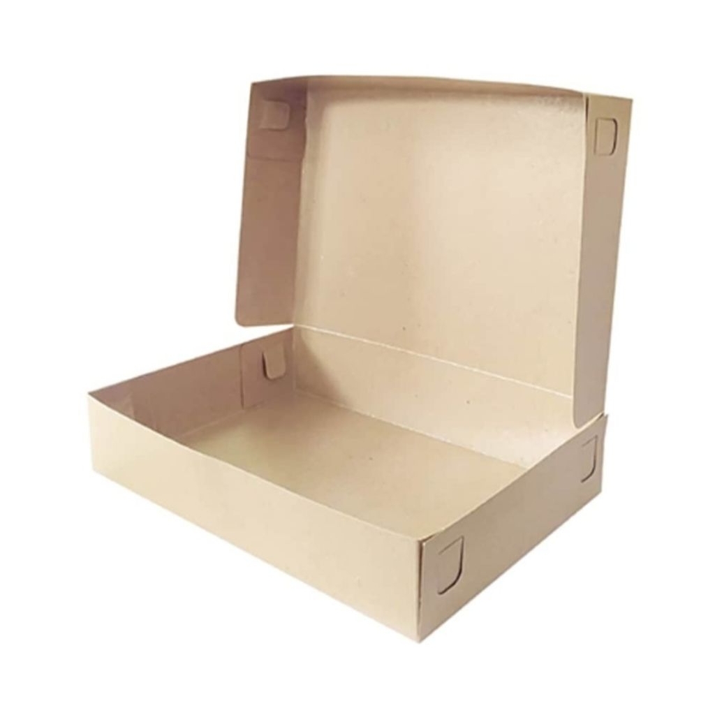 Jual box donat / kotak donat isi 6 Kraft polos 1 pak isi 10 lembar/ dus ...