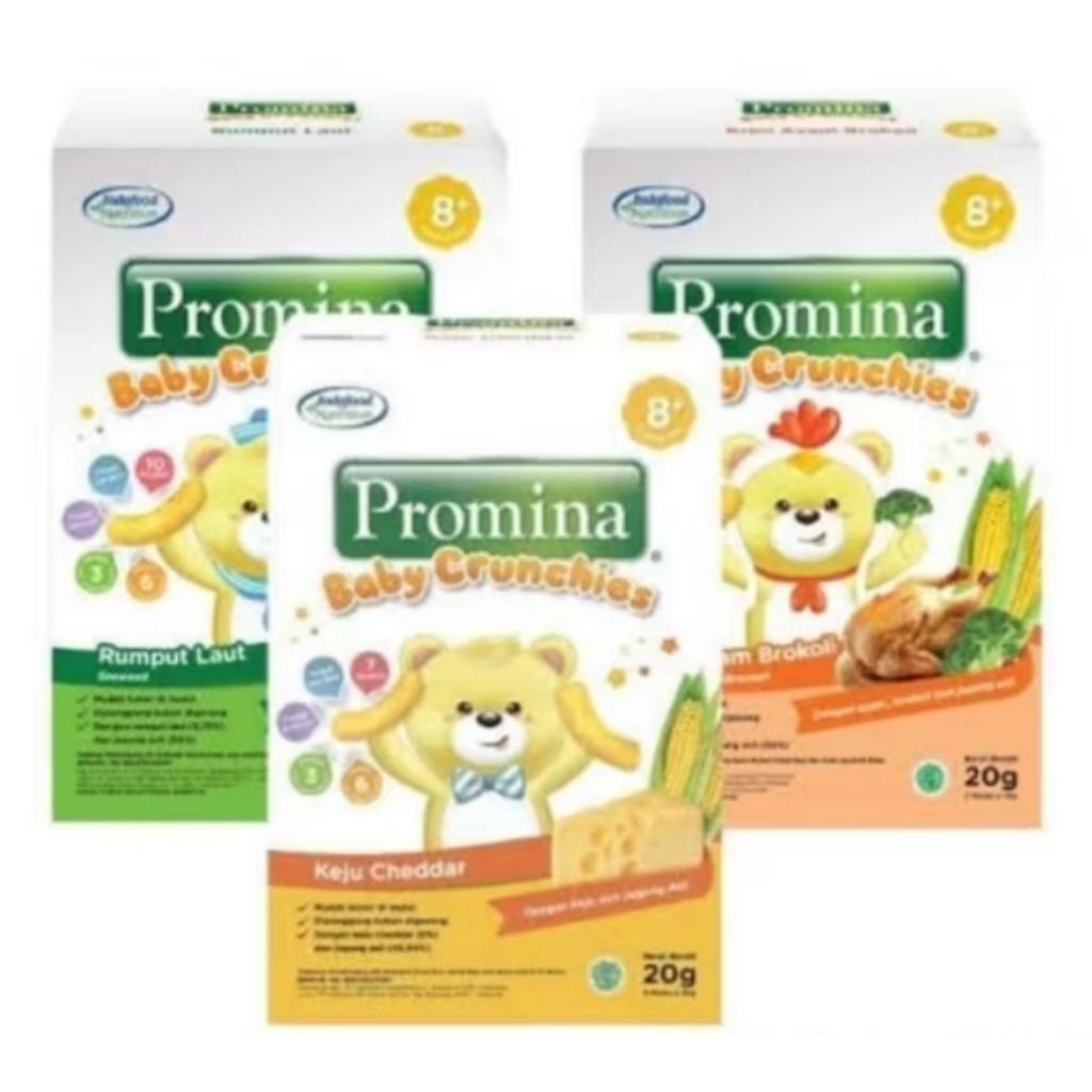 Jual promina baby crunchies 20gr (keju, rumput laut, krim ayam brokoli ...