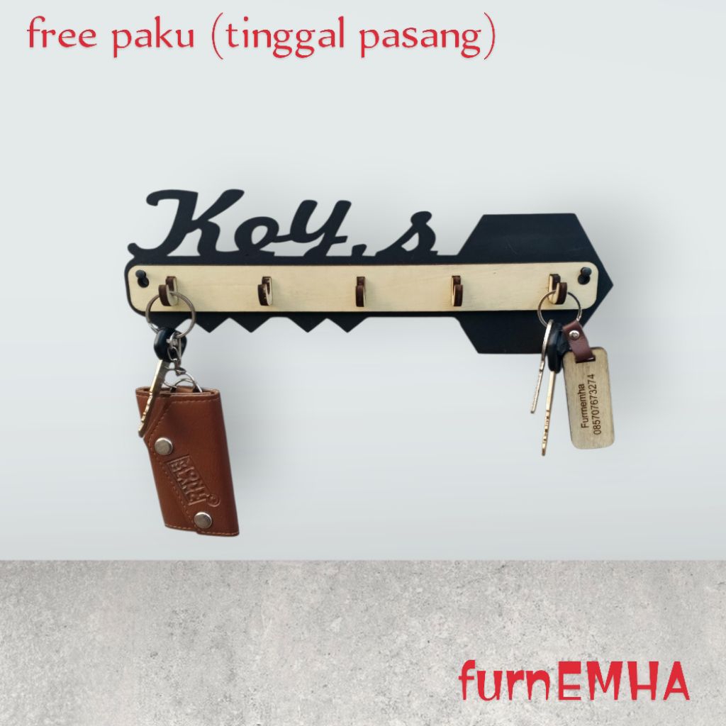 Jual Rak Gantungan Kunci Dinding Kayu Estetik – Tulisan Key’s / Kunci ...