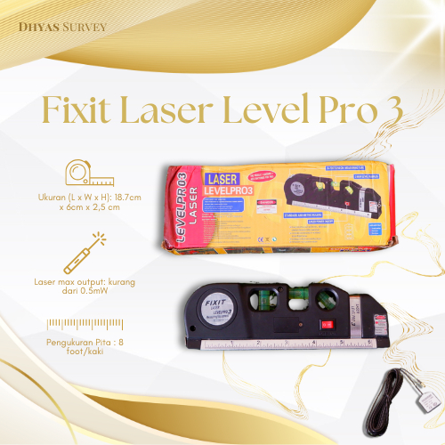Jual Fixit Laser Level Pro 3 Penggaris Laser Waterpass Digital Level ...