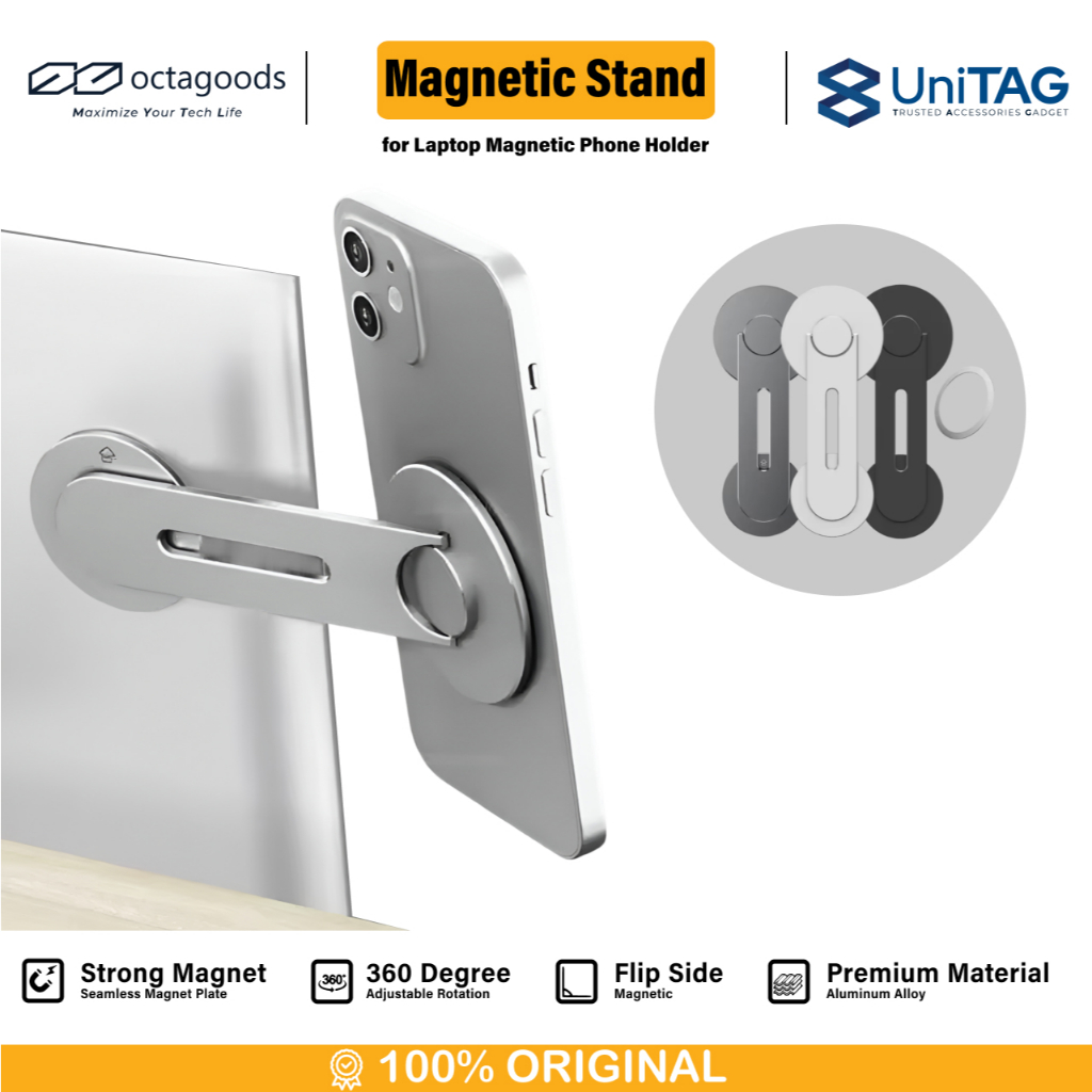 Jual Laptop Magnetic Phone Holder Extention Octagoods Foldable Slim ...