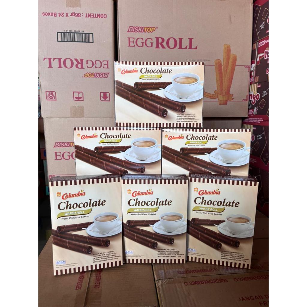 Jual columbia wafer roll 100 gram 1 dus isi 24 pcs | Shopee Indonesia