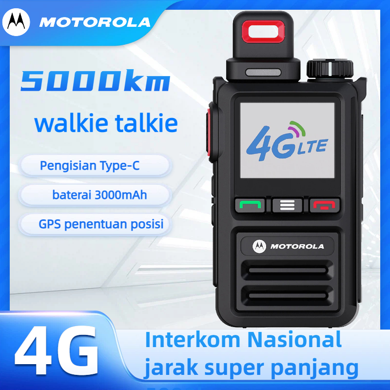 Jual HT Motorola T68 2G/3G/4G/5G Network Walkie Talkie Two Way Radio Long Range Buletooth Wifi ...