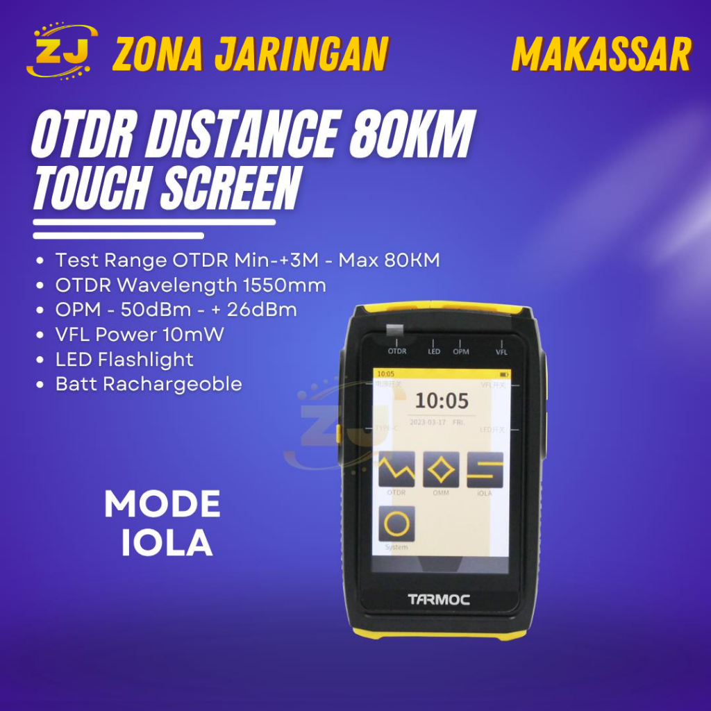 Jual Tarmoc TFT-31TS-OTDR | Smart mini Touch Screen OTDR 60Km | OPM ...