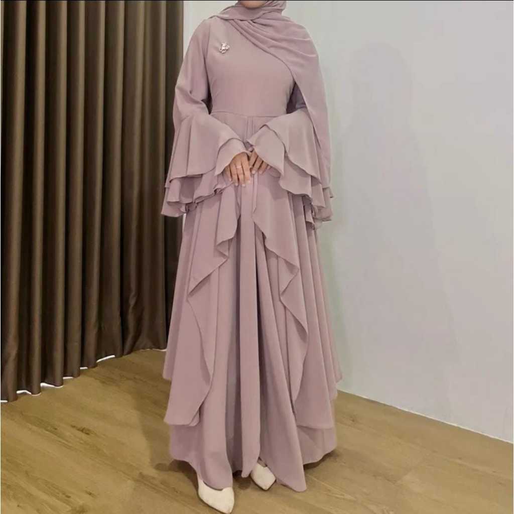 Jual Layla Abaya Lebaran Mayung Double Layer Terbaru | Shopee Indonesia