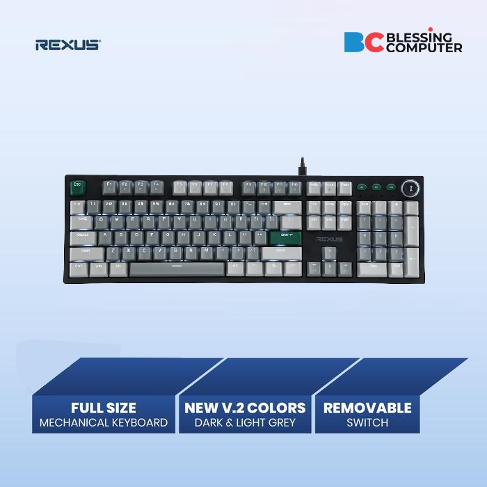 Jual Keyboard Gaming REXUS HEROIC RX-KX5 V2 DARK GREY Switch Brown ...