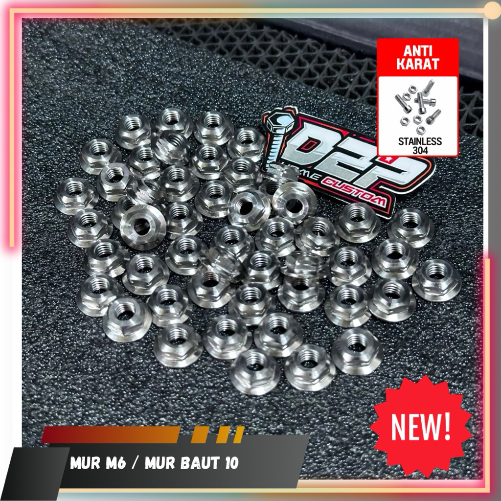 Jual Mur m6 mur baut 10 mur kunci 10 Stainless custom handmade ...