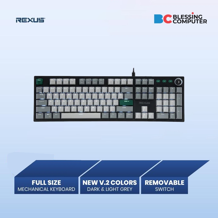 Jual Keyboard Gaming REXUS HEROIC RX-KX5 V2 LIGHT GREY Switch Red ...