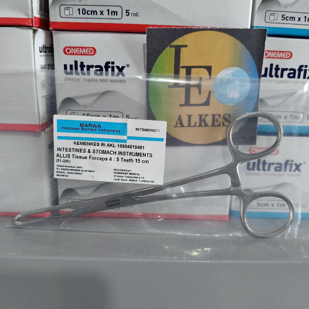 Jual ALLIS Intestinal Tissue Forceps 15 cm 4 : 5 Teeth Klem ALLIS Clamp ...