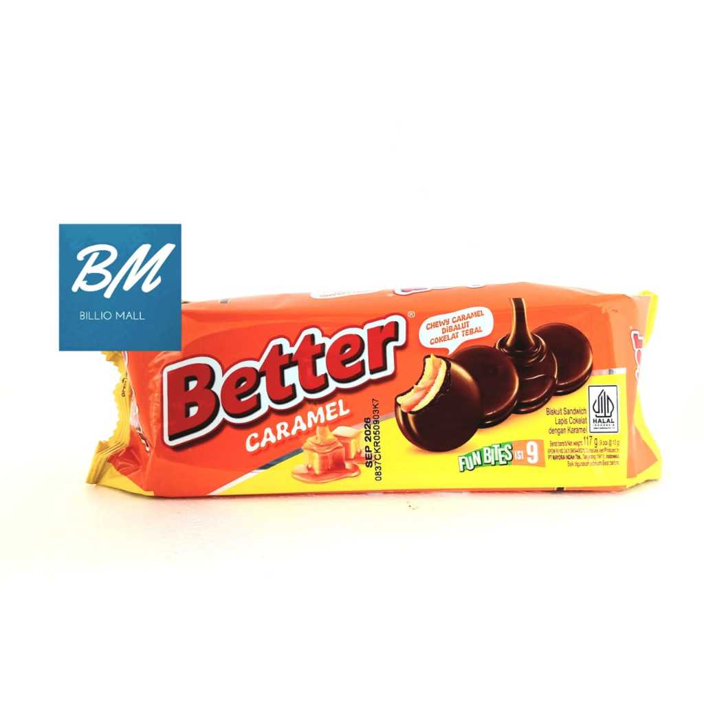 Jual Better Caramel Pack 117 gr (isi 9 Bites) Biskuit Lapis Cokelat ...