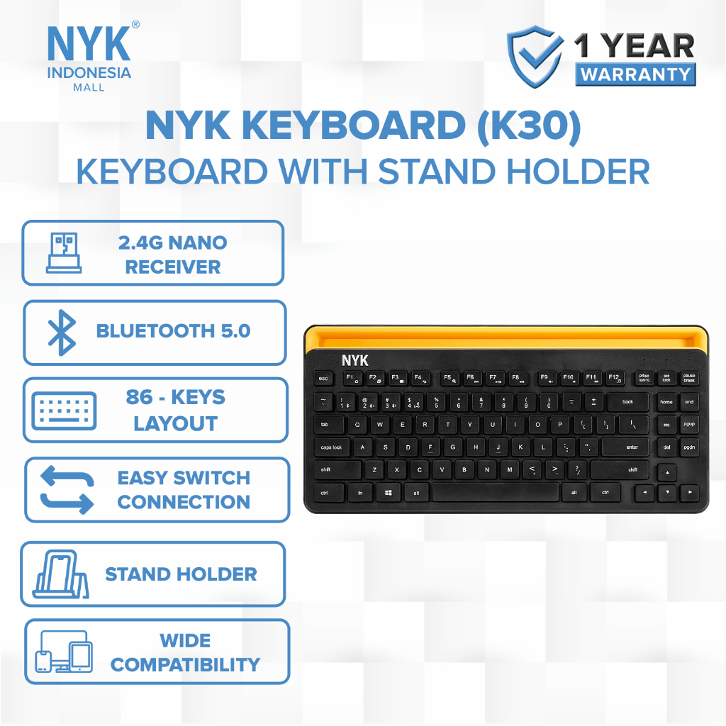Jual Keyboard NYK K30 Wireless Bluetooth Mini 4 in 1 – Bisa untuk ...