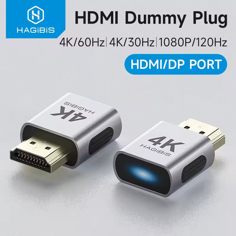 Jual Hagibis 4K HDMI Dummy Plug DisplayPort EDID Emulator Plug Headless ...