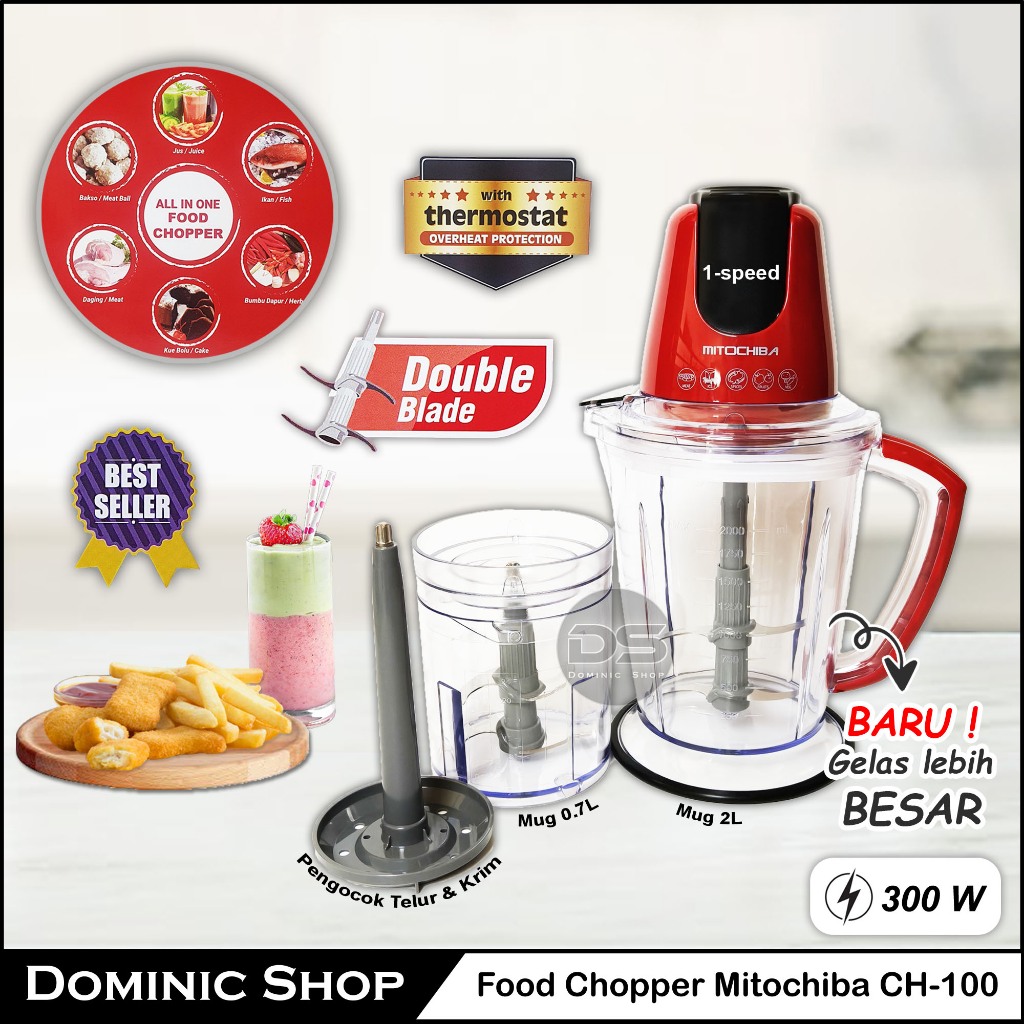 Jual [BEST SELLER] Food Chopper Mitochiba CH-100 / Penggiling Makanan ...
