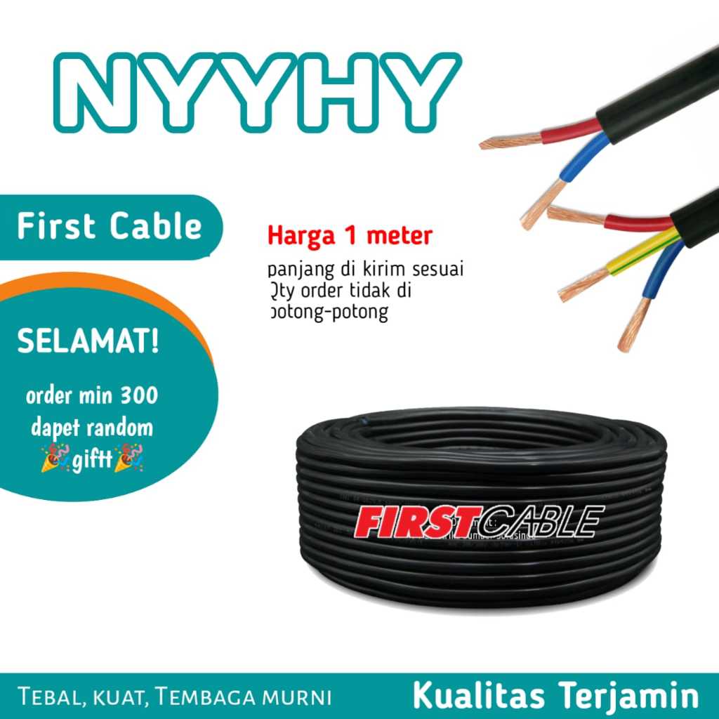 Jual Kabel Listrik NYYHY 7x10 mm2 Serabut Tembaga Murni merek FIRST ...