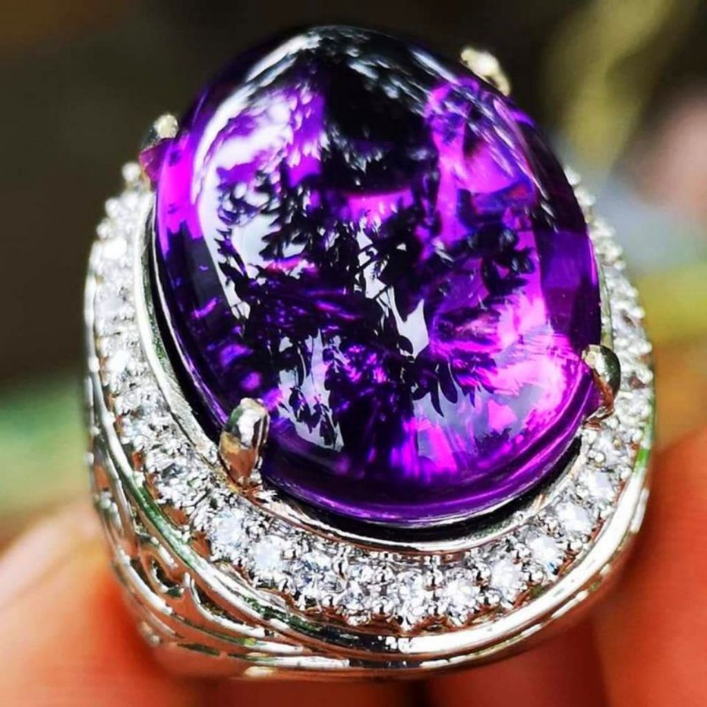 Jual Natural Cincin Permata Amethys Indonesia Kristal + Memo Ngr Lab ...