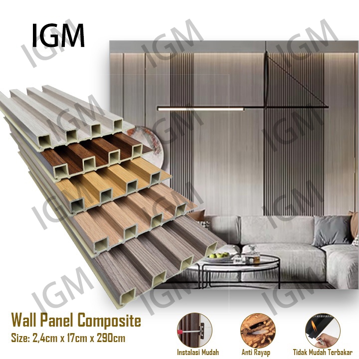 Jual 10 Pcs WPC Wall Panel Tahan Air Api [2.9 meter x 16 cm] WPC Wall ...