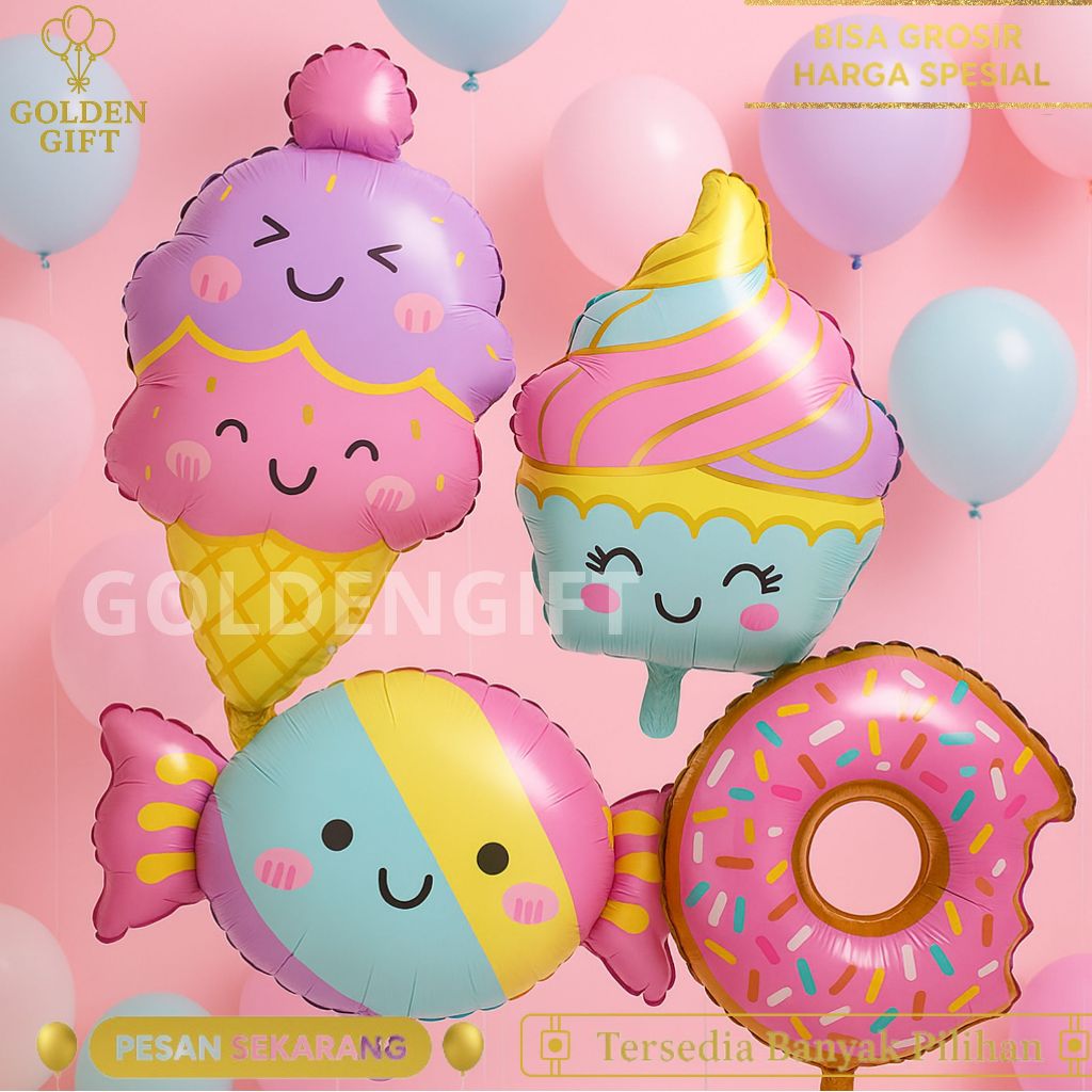 Jual Balon Foil Ice Cream / Balon Foil Candy Sweet | Shopee Indonesia